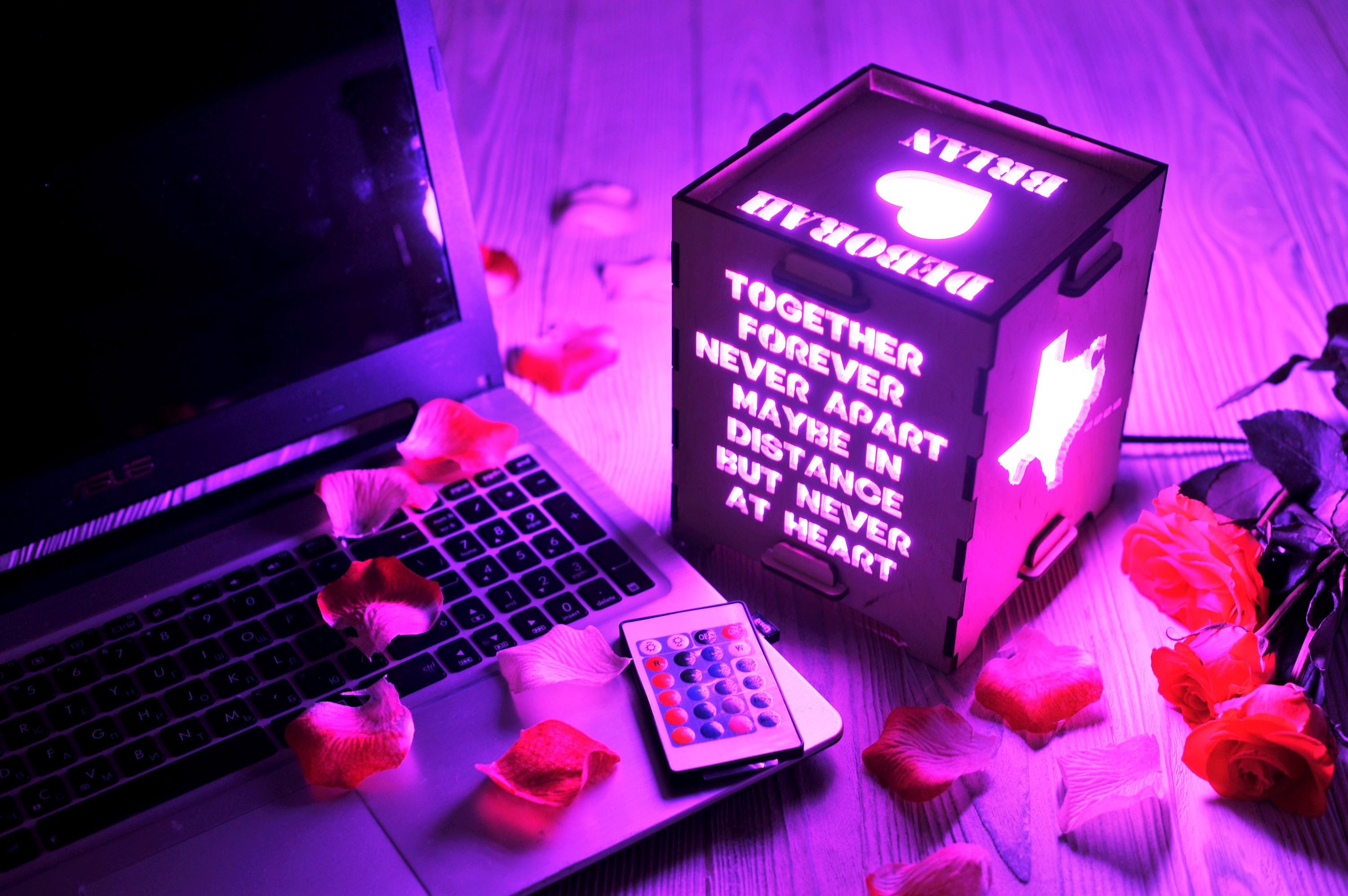 Engraved Wooden Love Lamp With RGB Features – A Meaningful Gift for ...