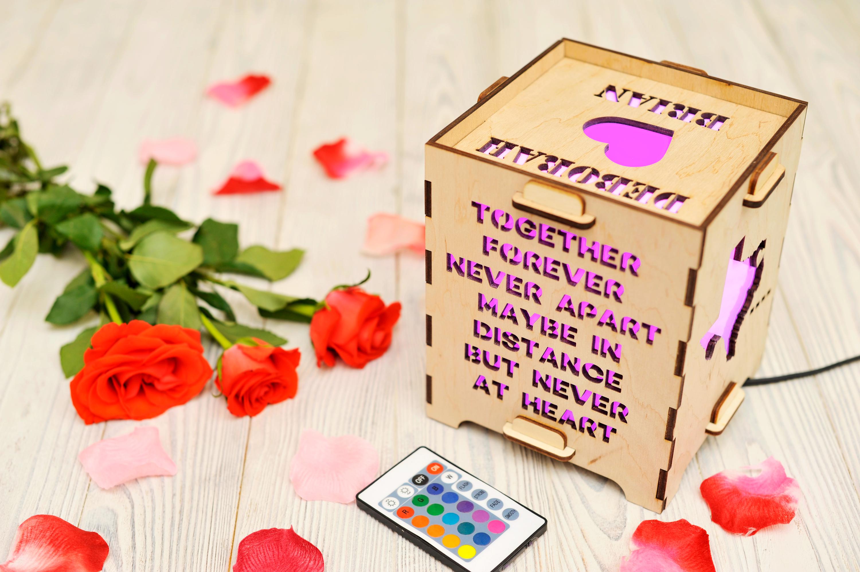 Engraved Wooden Love Lamp With RGB Features – A Meaningful Gift for ...