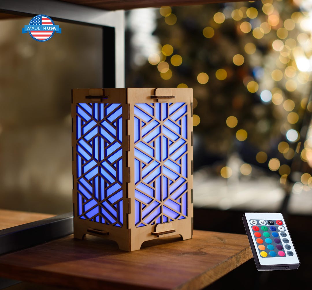 Wooden RGB Lamp With Remote Control Distance Relationship Led Lamp Long ...