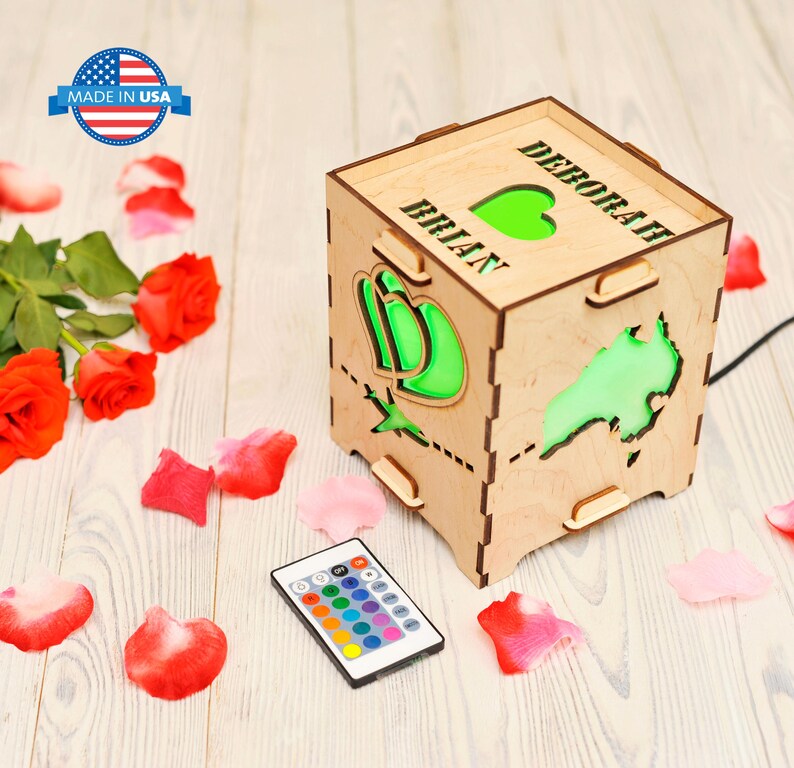 Engraved Wooden Love Lamp With RGB Features – A Meaningful Gift for ...