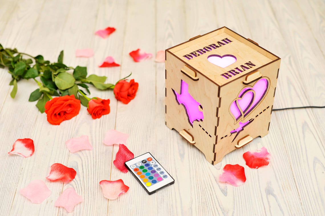 Engraved Wooden Love Lamp With RGB Features – A Meaningful Gift for ...