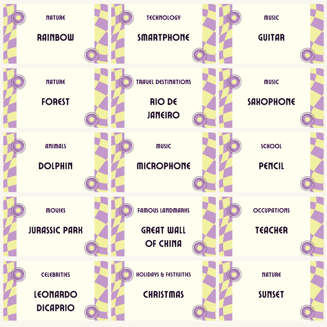 150-card Guess the Word Game - Fun Printable Party Game for All Ages ...