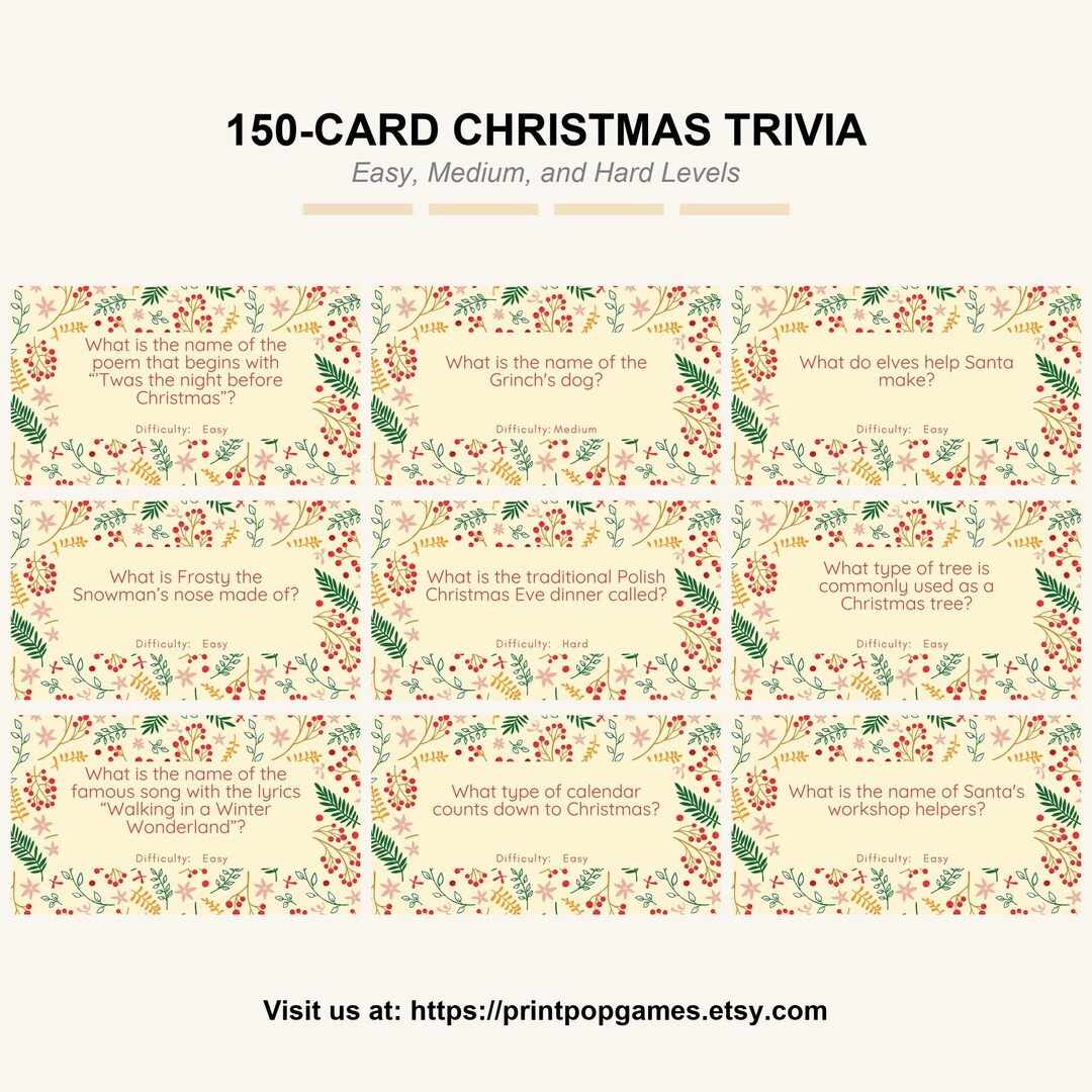 150 Christmas Trivia Questions With Answer Key | Family Holiday Game ...