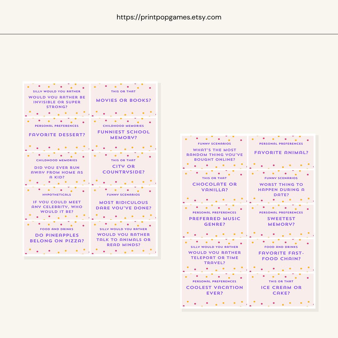 150 Fun Rapid Fire Question Game for Family, Friends, Parties ...