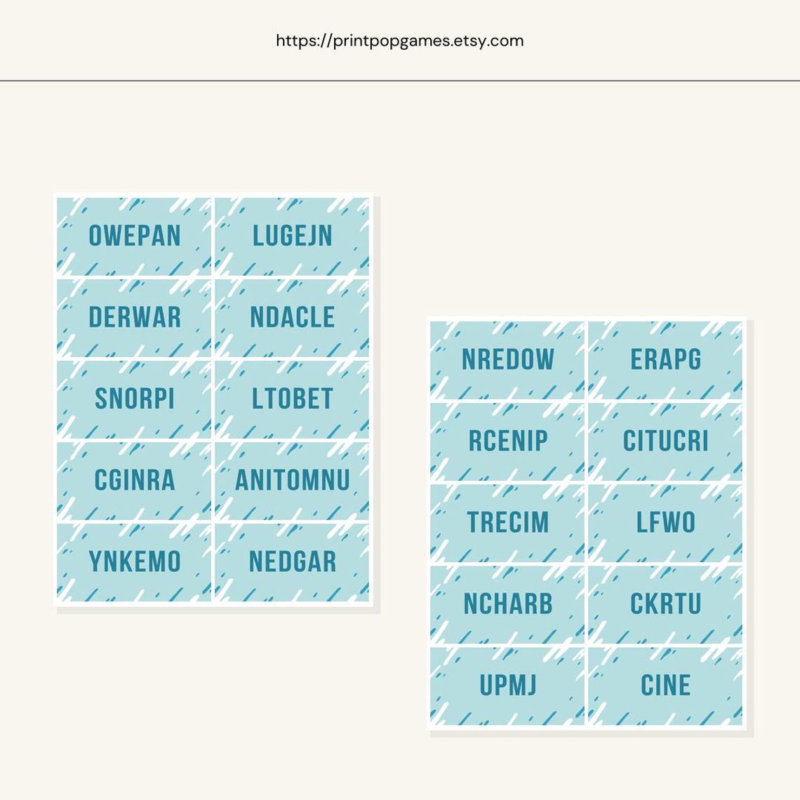 200 Printable Descrambler Word Game Cards | Fun Family & Party Game for ...