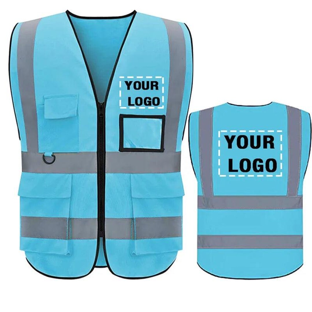 Reflective Safety Vest Custom LOGO TEXT High Visibility Work Vest ...