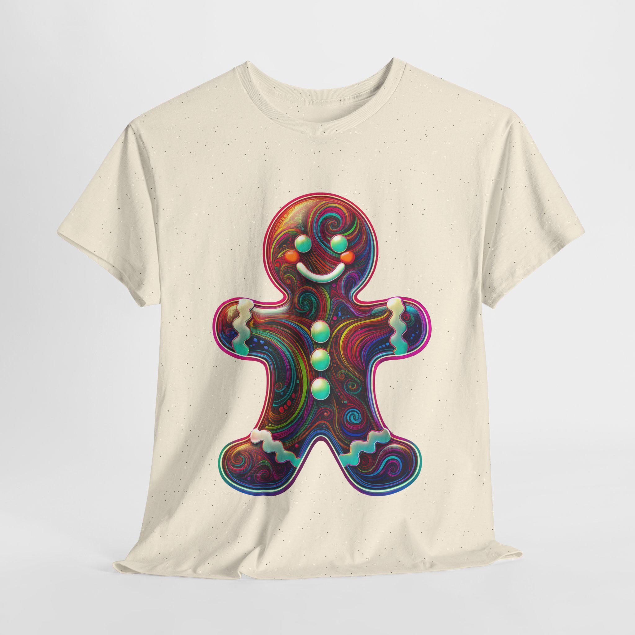 Psychedelic Gingerbread Man T-shirt Colorful Tee Bright Cotton Top ...