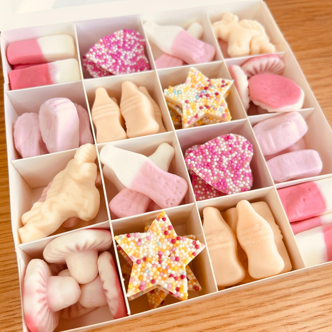 Pink and White Sweets | Pick and Mix Sweet Box | Thank You Gift | Gift ...