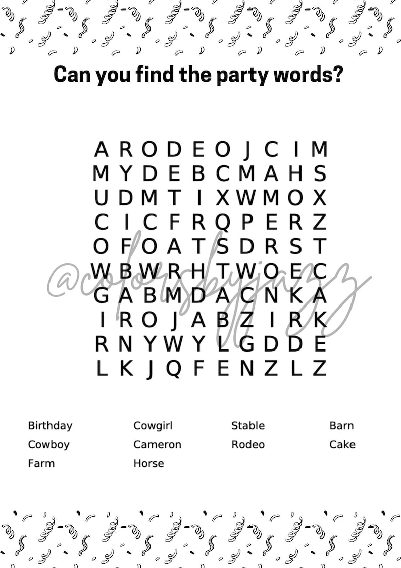 Rodeo Theme Kids Coloring Book - Etsy