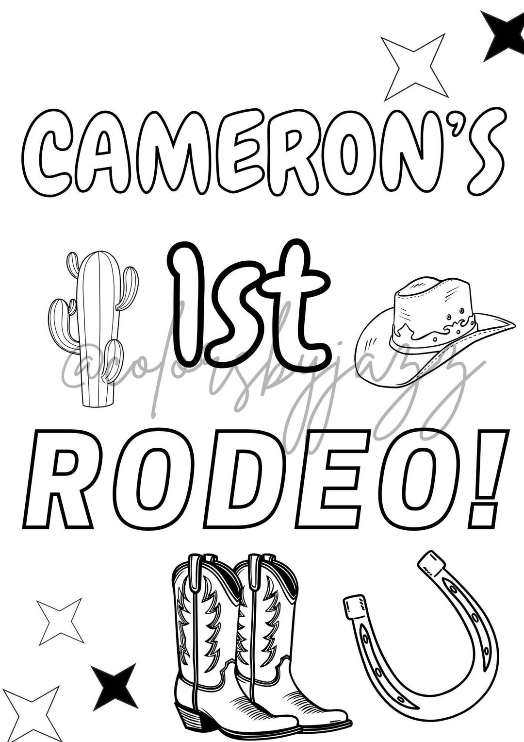 Rodeo Theme Kids Coloring Book - Etsy