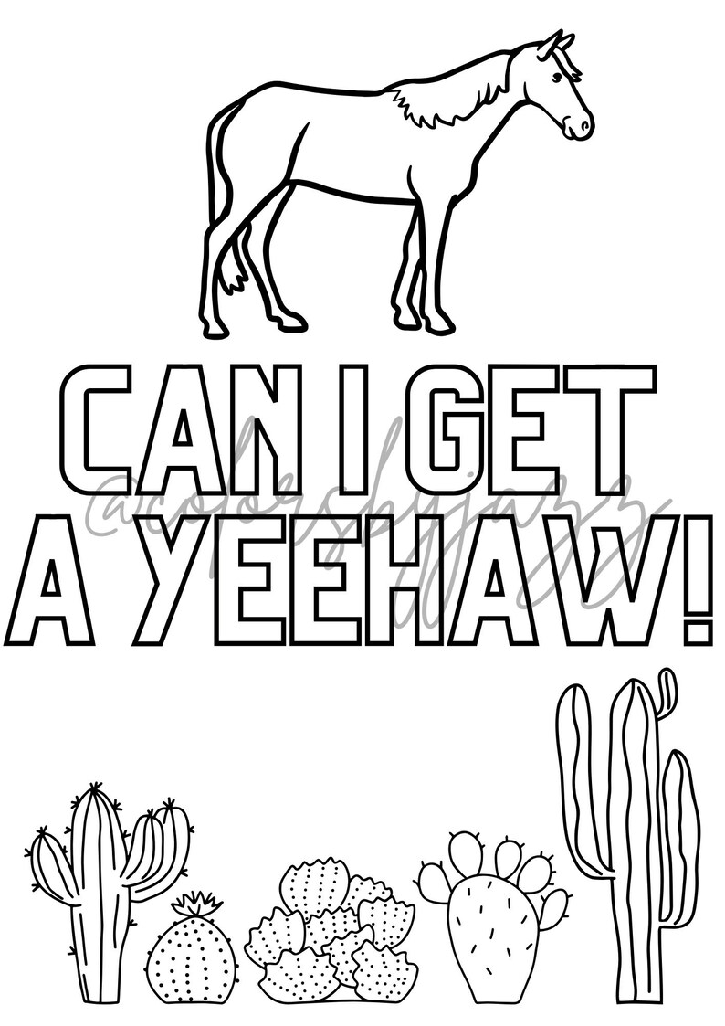 Rodeo Theme Kids Coloring Book - Etsy