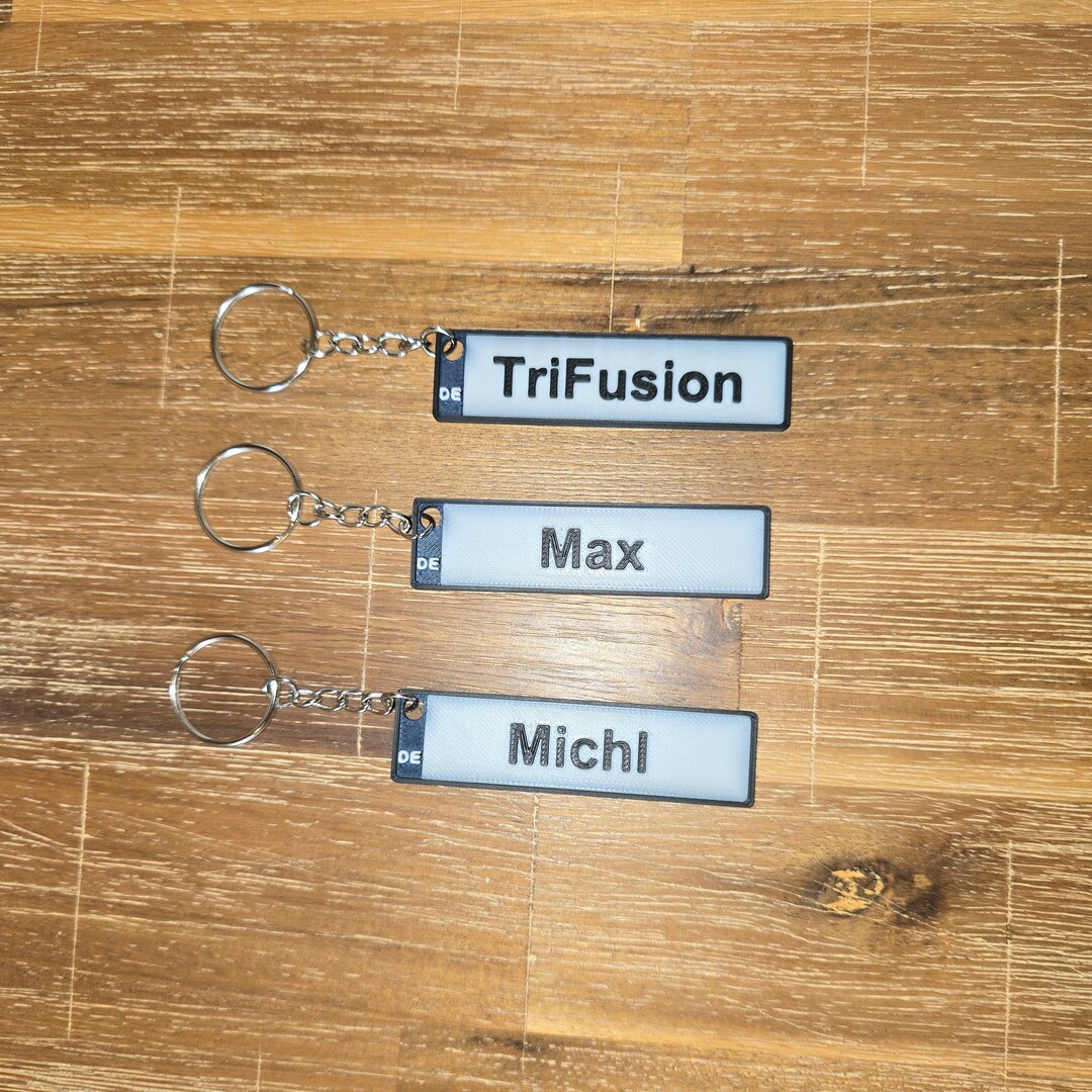 Custom License Plate Keychain | 3D Printed EU Plate Design ...