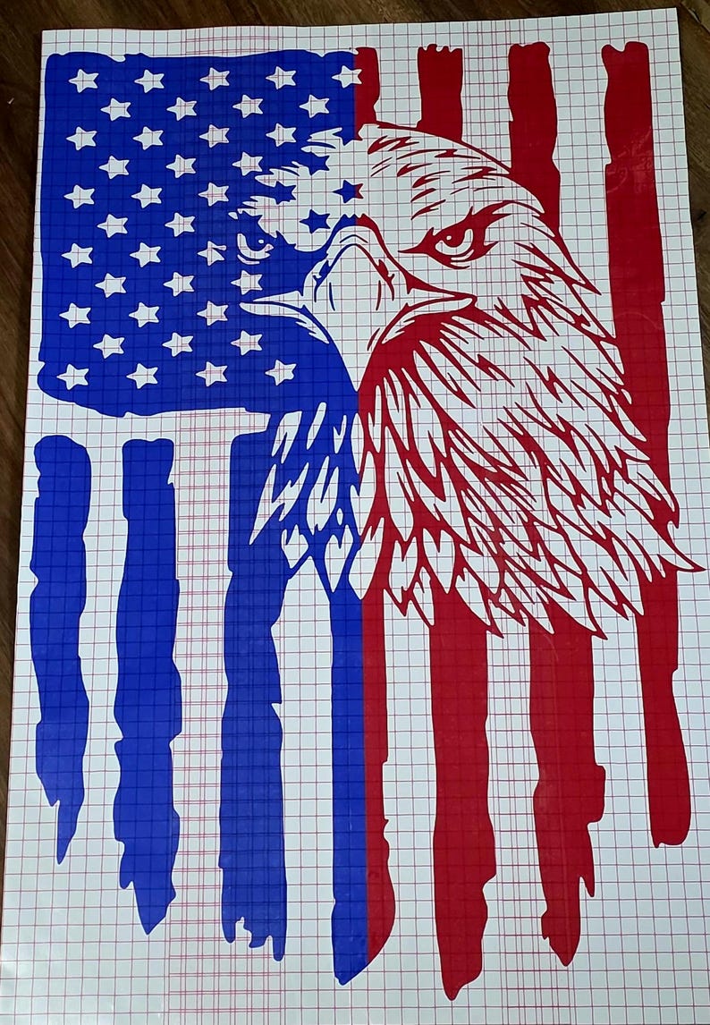 American Flag Bald Eagle Decal Sticker for Trucks, Cars, Boats, Campers ...