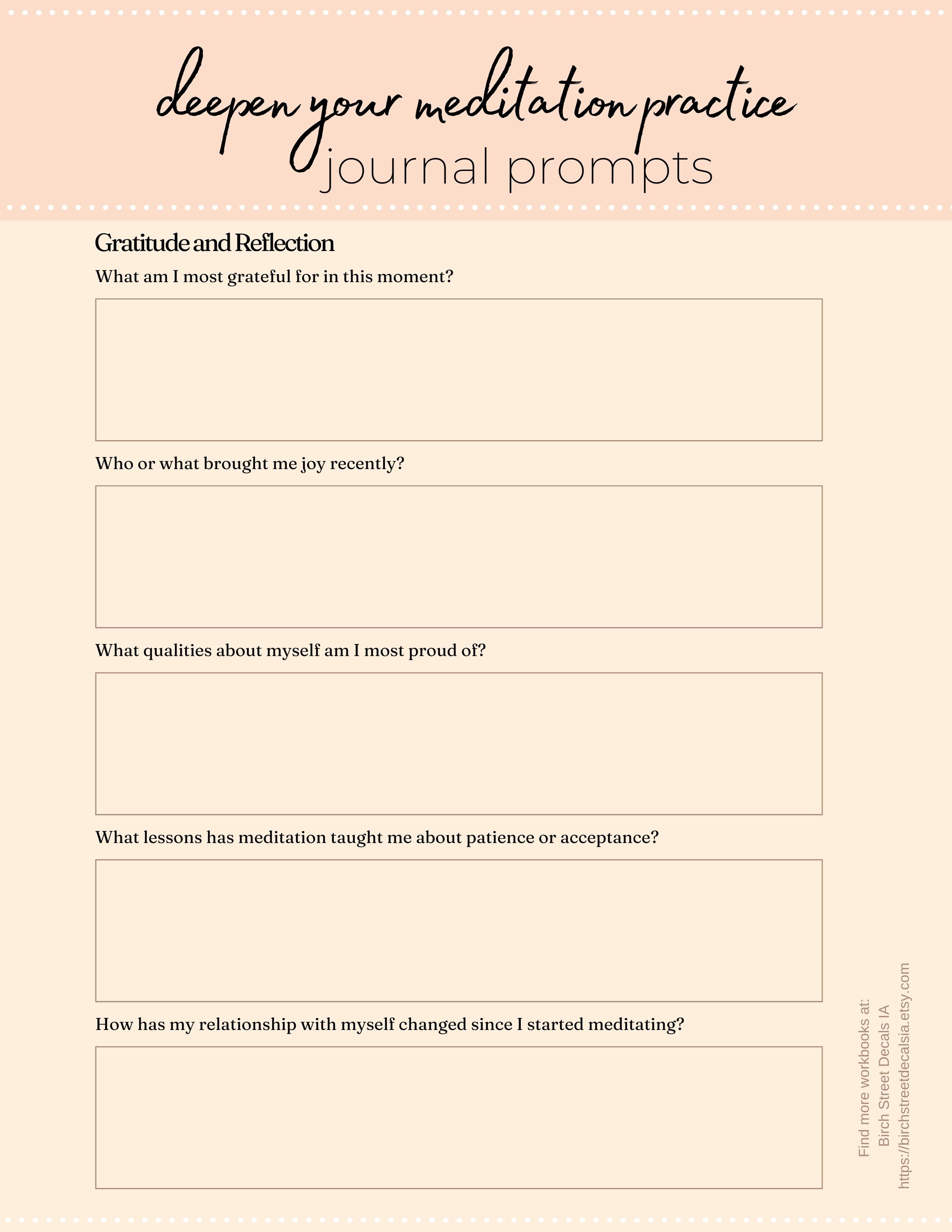 Guided Meditation Journal Prompts: Mindfulness Worksheet Bundle ...