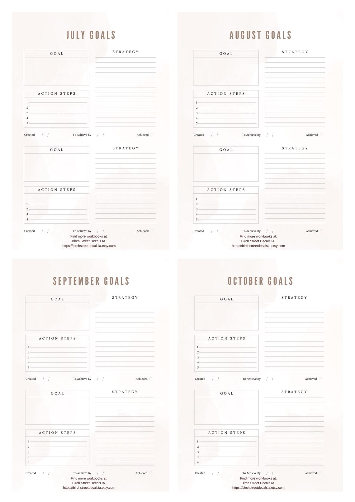 2025 Goal Setting Planner Template Bundle, 2025 Vision Board & Monthly ...