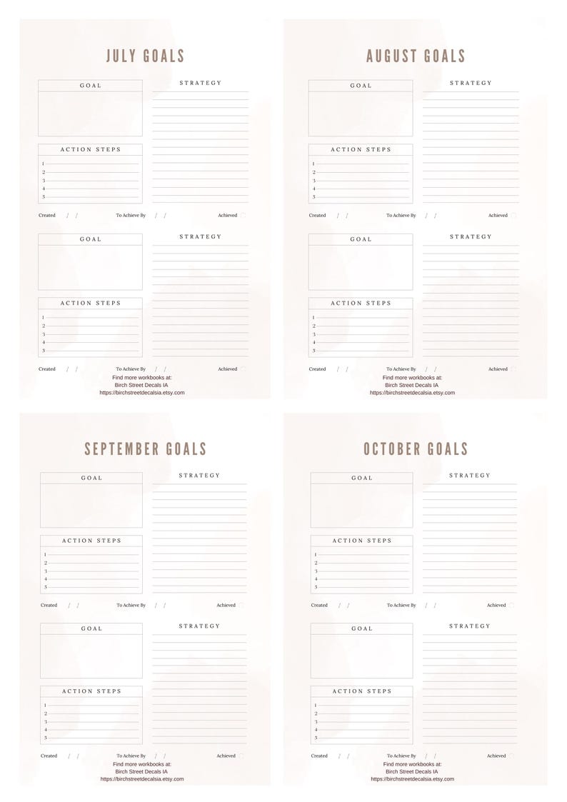 2025 Goal Setting Planner Template Bundle, 2025 Vision Board & Monthly ...