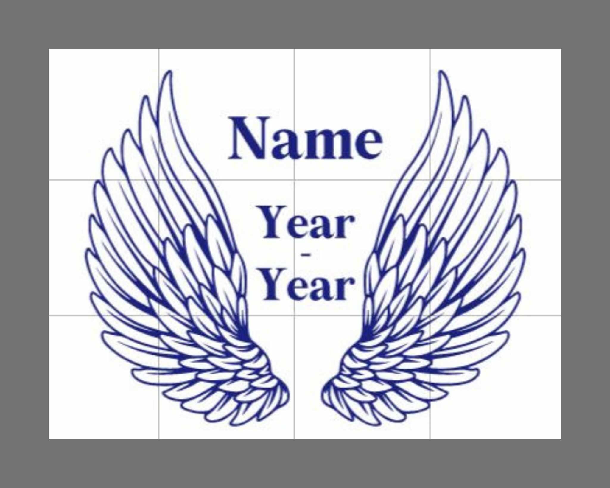 In Loving Memory Angel Wings Decal Sticker, Custom Memorial Decal With ...