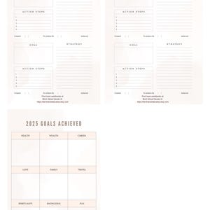2025 Goal Setting Planner Template Bundle, 2025 Vision Board & Monthly ...