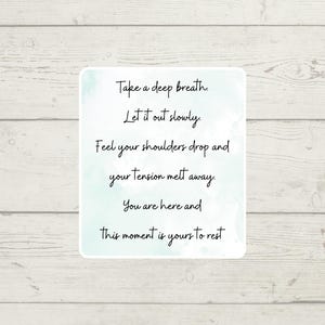 Mindful Affirmation Sticker Pack –relax, Breathe, & Be Present ...