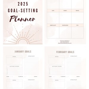 2025 Goal Setting Planner Template Bundle, 2025 Vision Board & Monthly ...