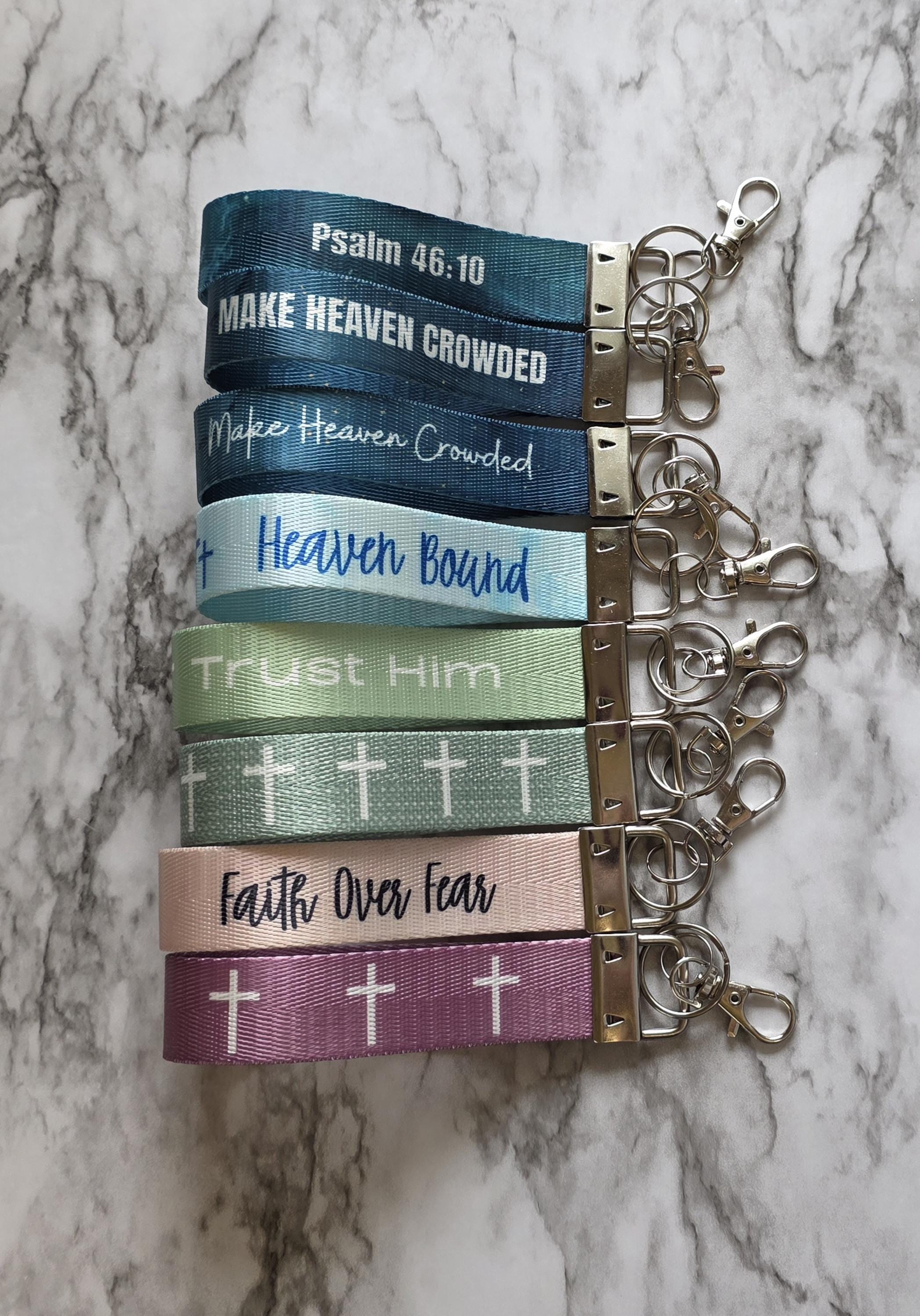 Various Scripture Wristlet Keychains, Faith Based Accessory With Swivel ...