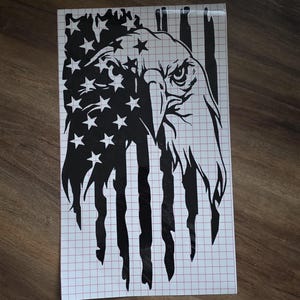 American Flag Bald Eagle Decal Sticker for Trucks, Cars, Boats, Campers ...