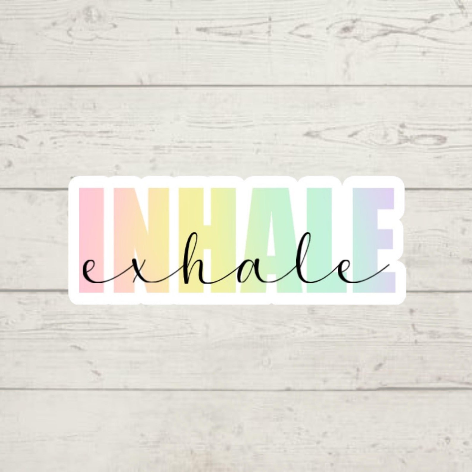Inhale Exhale Mindfulness Sticker – Calming Reminder for Self-care ...