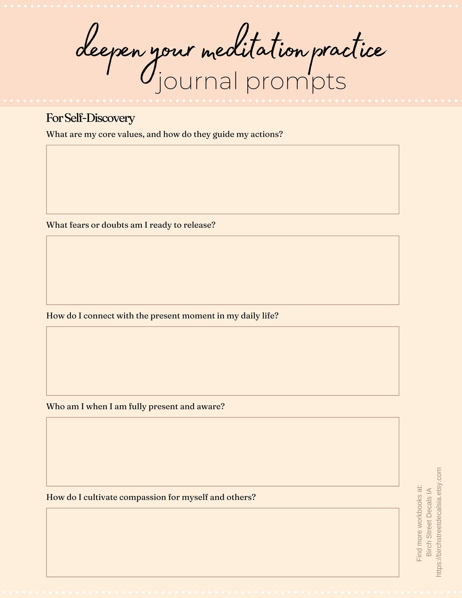 Guided Meditation Journal Prompts: Mindfulness Worksheet Bundle ...