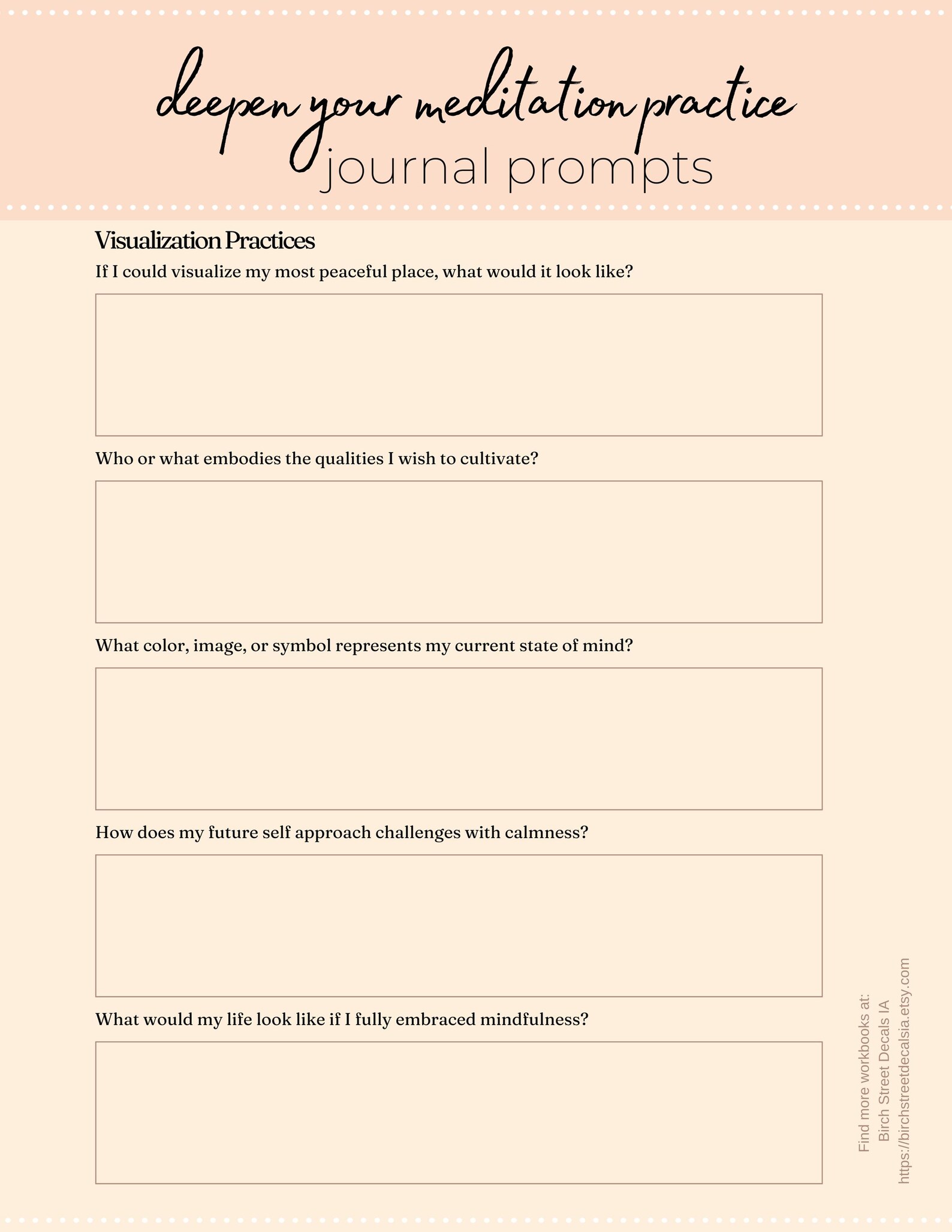 Guided Meditation Journal Prompts: Mindfulness Worksheet Bundle ...