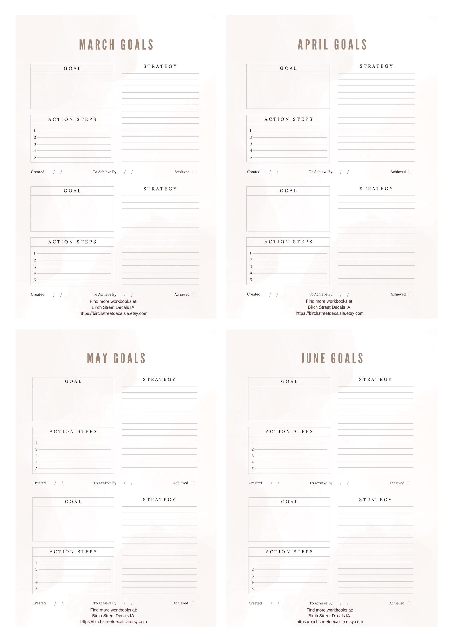 2025 Goal Setting Planner Template Bundle, 2025 Vision Board & Monthly ...