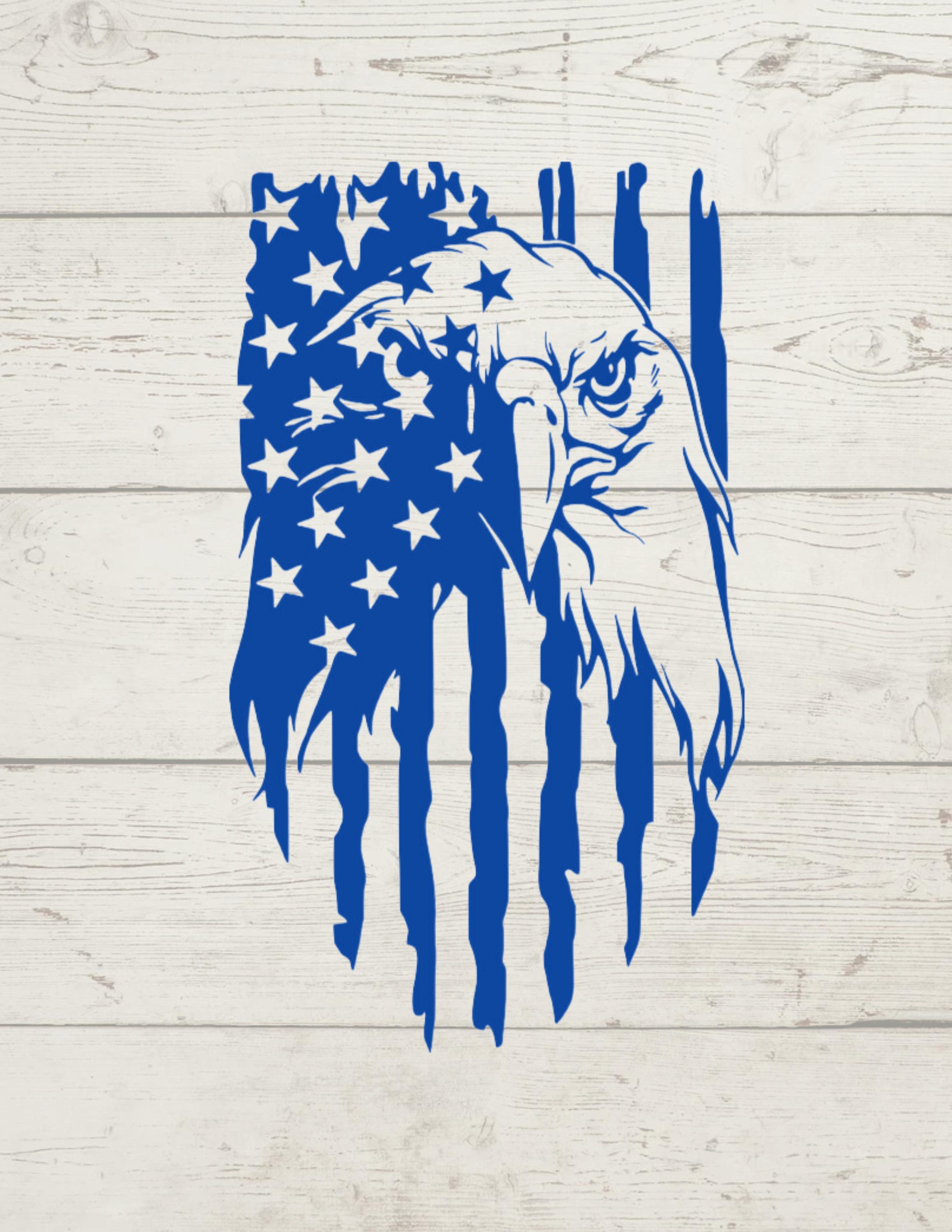American Flag Bald Eagle Decal Sticker for Trucks, Cars, Boats, Campers ...