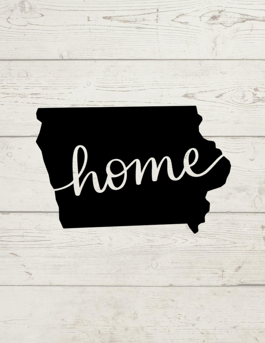 Iowa Home Decal – State Vinyl Decal With Cursive Home Cutout for Car ...