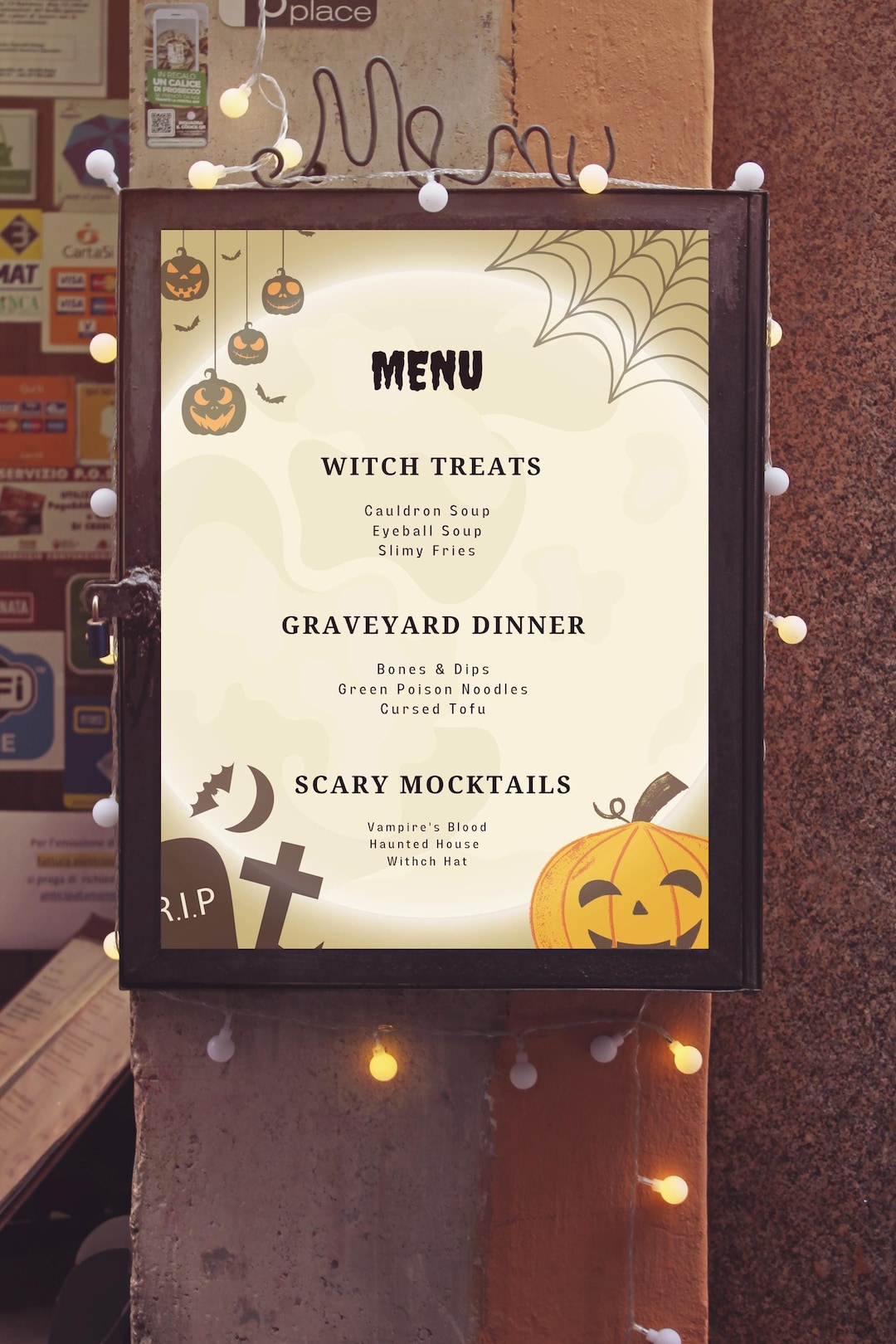 Halloween Food Menu Template, Modern Editable Menu Template, Aesthetic ...