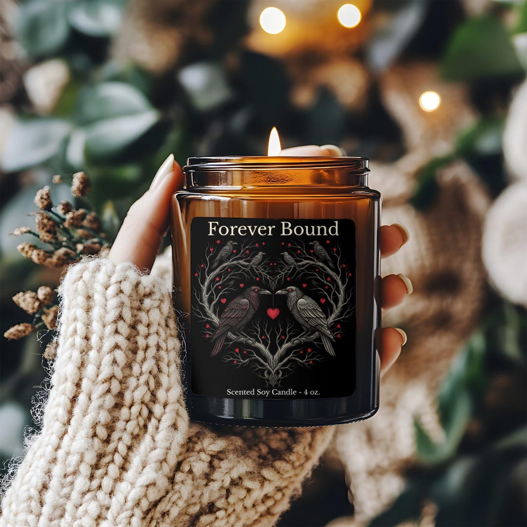 Forever Bound Candle, Gothic Love Soy Candle, Dark Romantic Raven ...