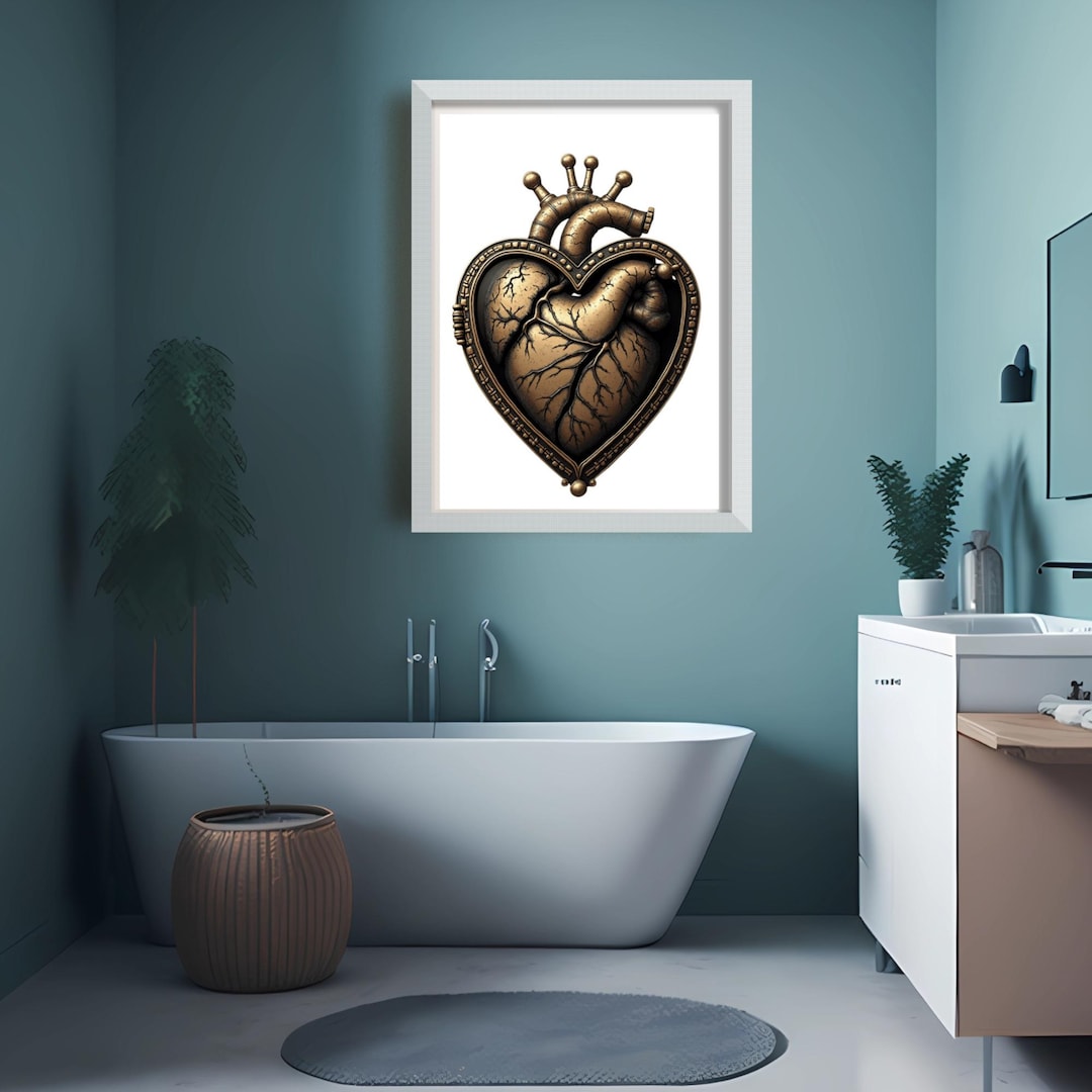 Ornate Gothic Heart Wall Art, Victorian Anatomy Print, Dark Romantic ...