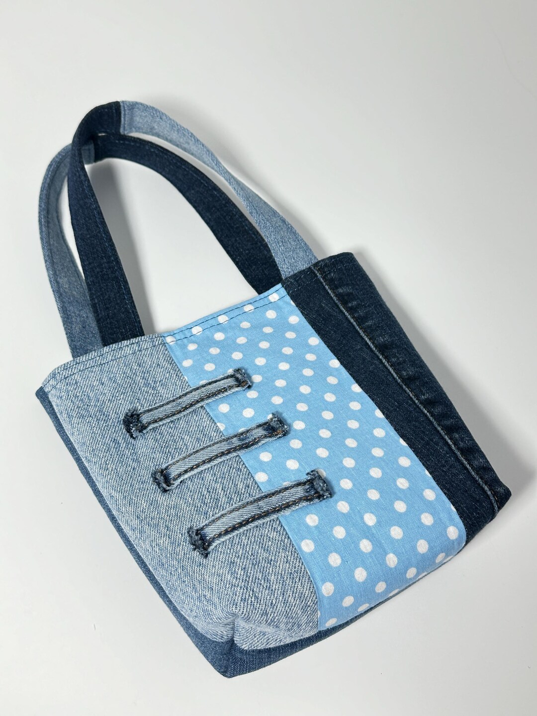 Kids Mini Tote, Blue Denim Kids Mini Tote Bag, Children's Mini Bag ...