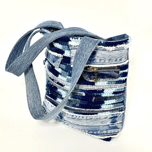 Handmade Denim Tote Bag: Upcycled Boho Patchwork Design - Etsy