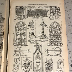 English Medieval Metalwork Architecture Decorative Elements Gift for ...