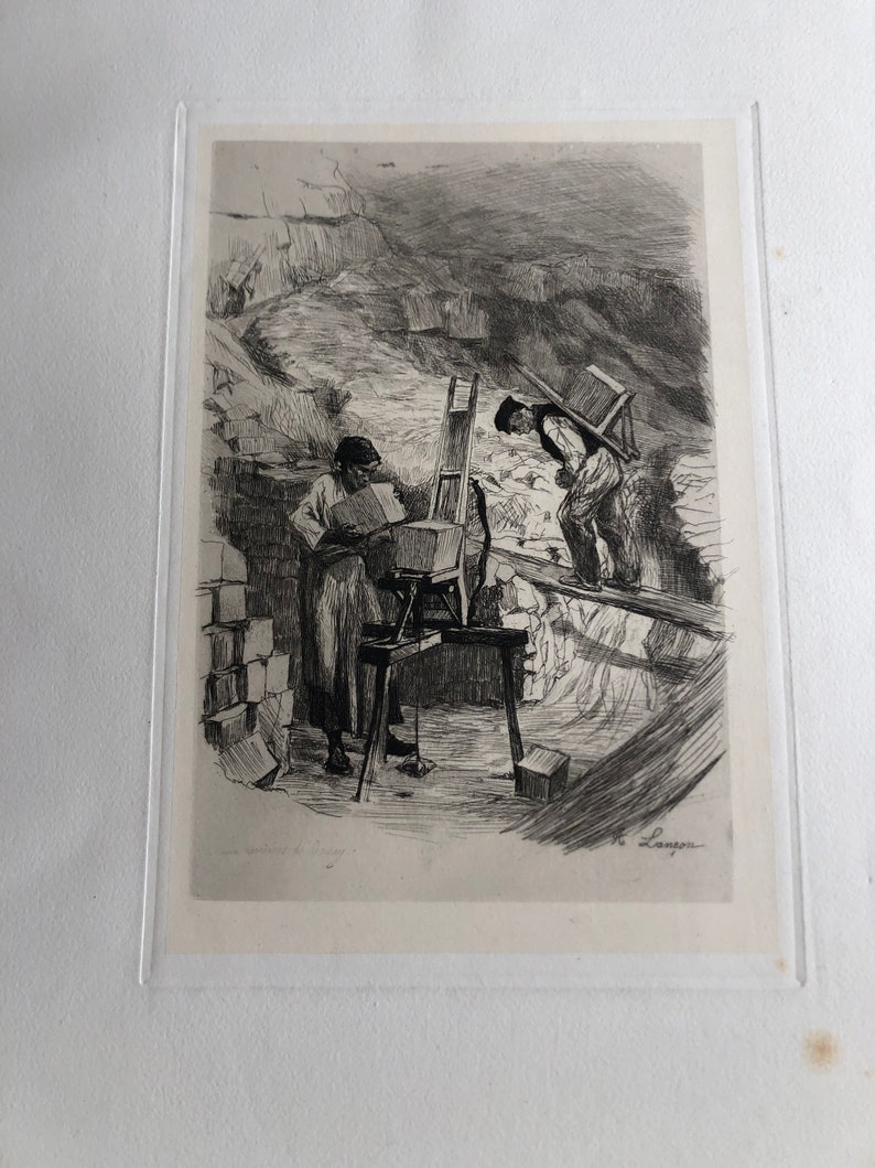 1876 Auguste André LANÇON at the Orsay Rock Quarries Paris (seine Et ...