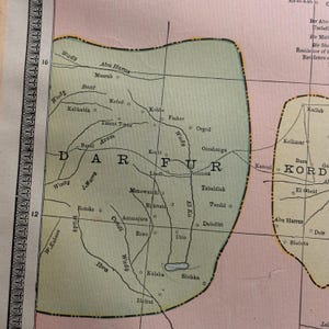 1886 Map of Egypt, North Africa Hand Colored Lithograph 13 by 11 Inches ...