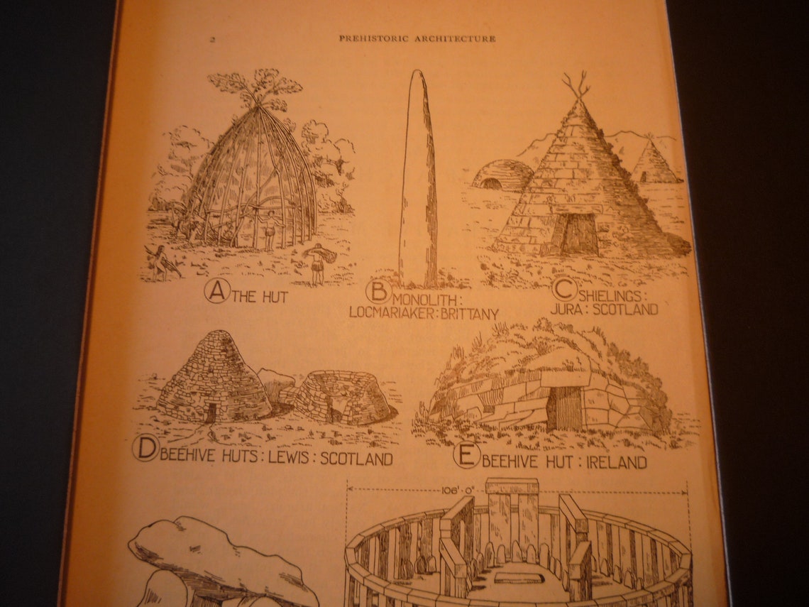 Prehistoric Architecture 1924 Print Great for Framing - Etsy