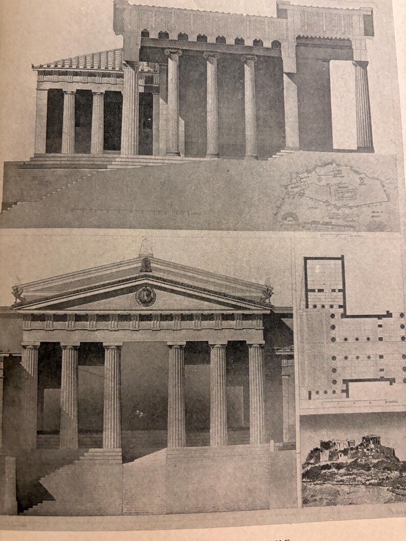 1923 Architectural Elements Acropolis of Athens the Propylaeia by D ...