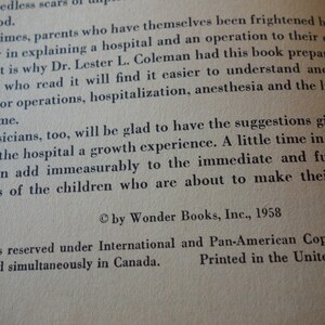 1958 Wonder Book "a Visit to the Hospital", 1958 First Edition by ...