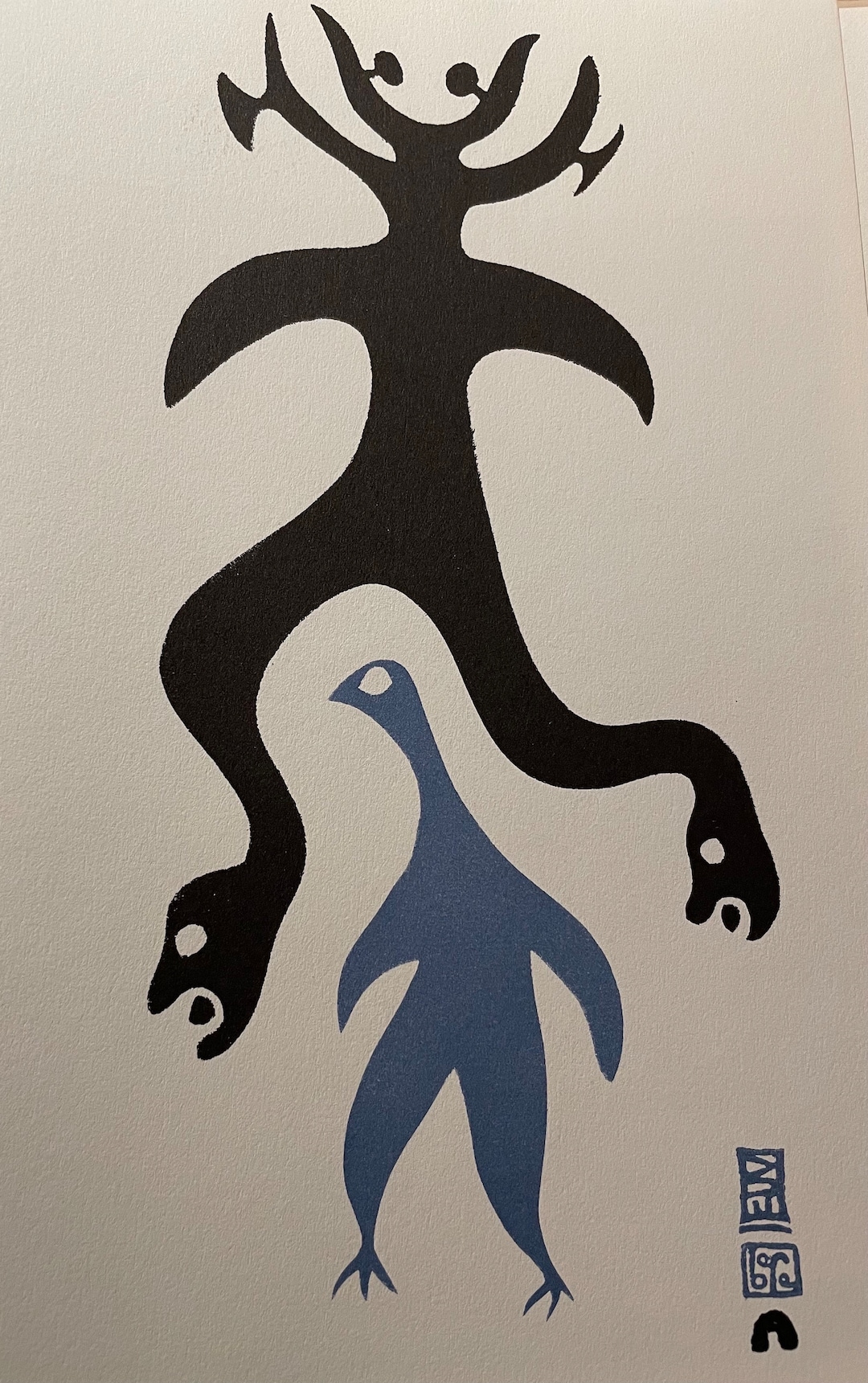 Inuit Art | Spirit Leaping Over Bird | Arctic Art World | Stencil ...