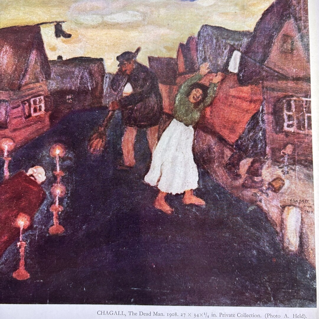 Chagall, the Dead Man | Original Published Lithograph 1961 Abstract ...