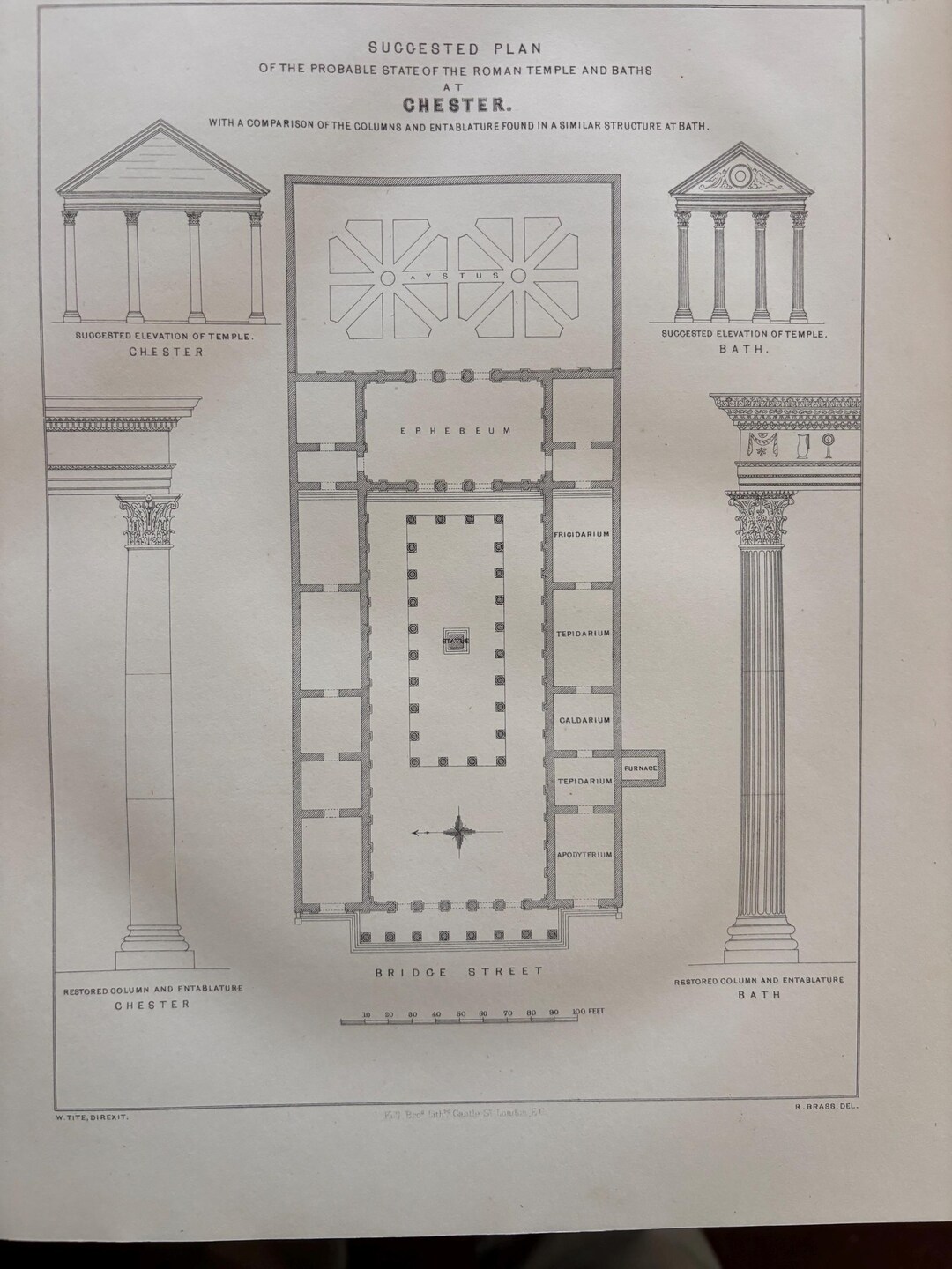 Roman Temple Ruins | Chester England | | Published Engraving | Original ...