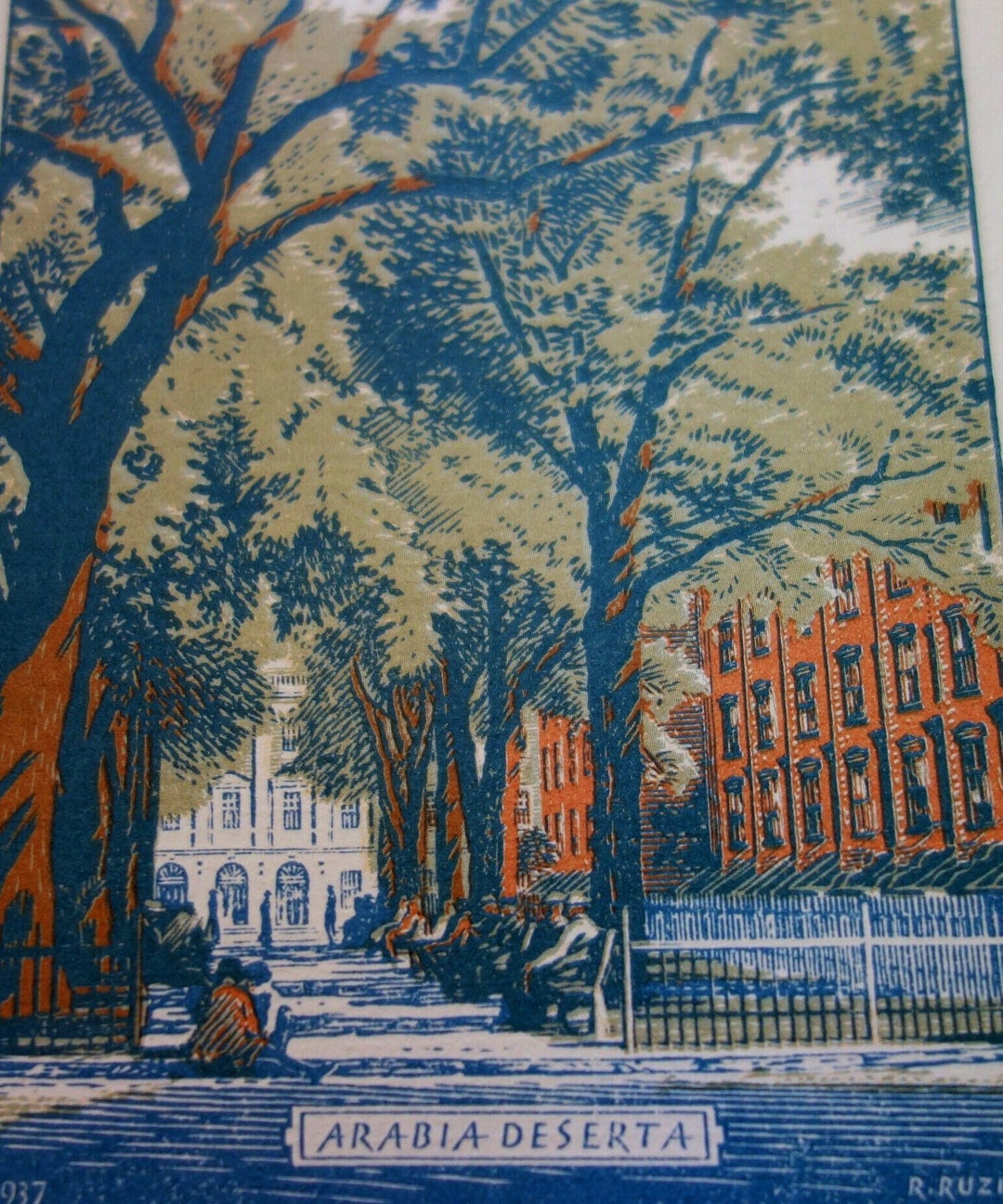 Boston Worcester Square Historic Rudolph Ruzicka Original Lithograph ...