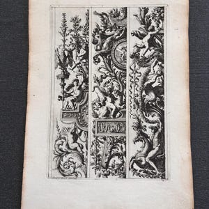 1650 Architecture Etching | French Baroque |ornamental Embellishments ...