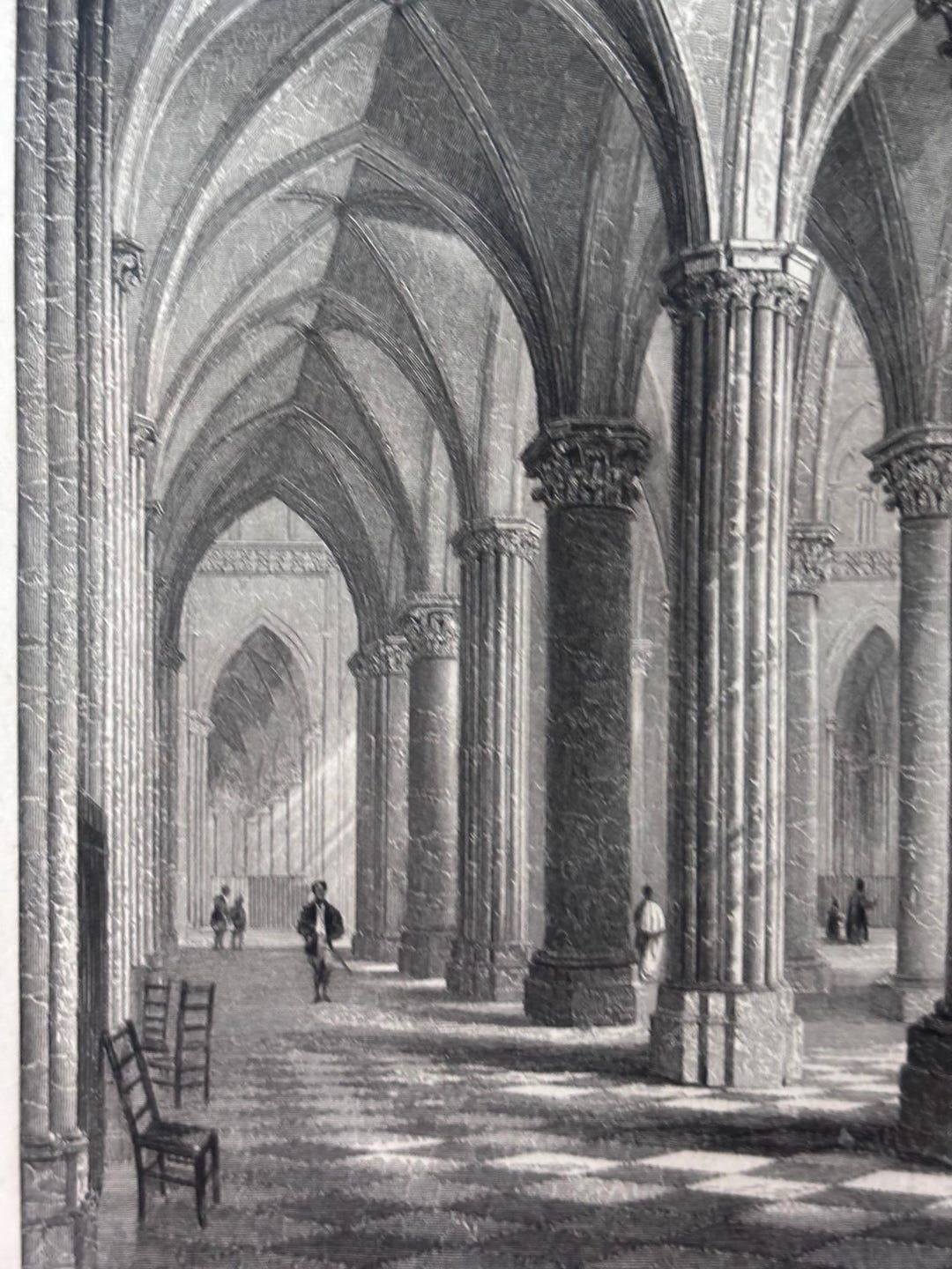 1837 Notre Dame Nave Looking West | French Gothic Style | Paris ...