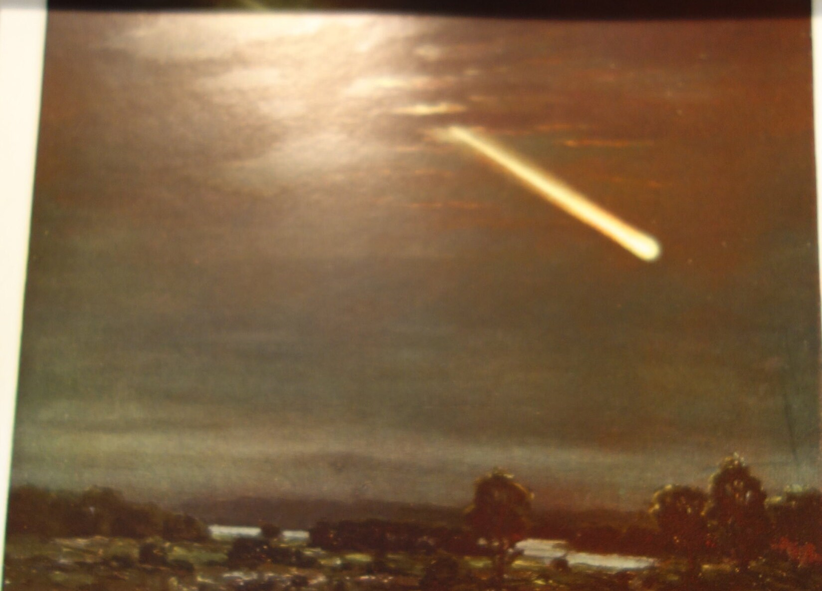 Falling Meteorite Antique Science Illustration 1924 Color Print ...